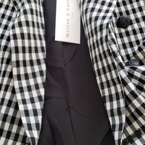 maison | Jackets & Coats | Maison D Amlie Paris Blackwhite Blazer ...